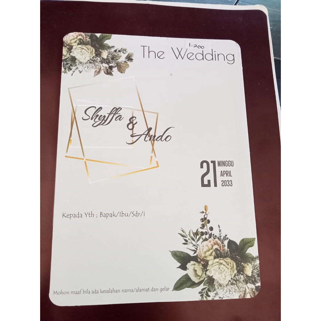 Jual Undangan Murah Pernikahan/Resepsi "PLATINUM 015" | Shopee Indonesia