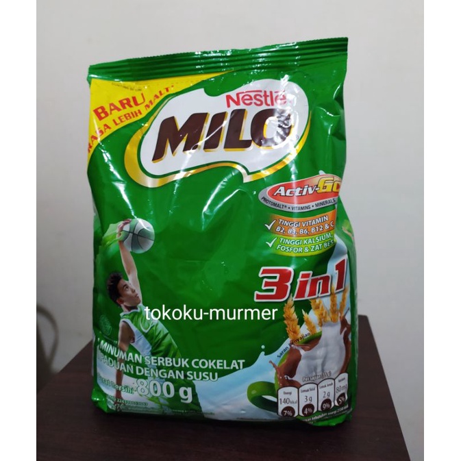 Jual Milo Activ Go 800 gram / Milo 3in1 800 gram ( Milo Kemasan Baru ...