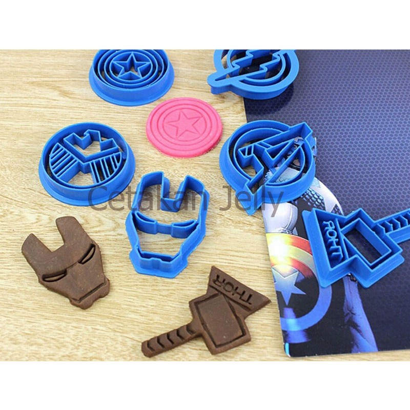 Jual Cetakan Cookies Fondant Karakter Super Hero Cookie Cutter ( 1 set ...