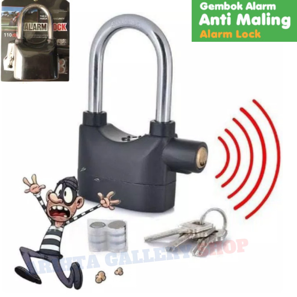 Jual Gembok Alarm Anti Maling Pengaman Motor dan Pintu Rumah Ditambah ...