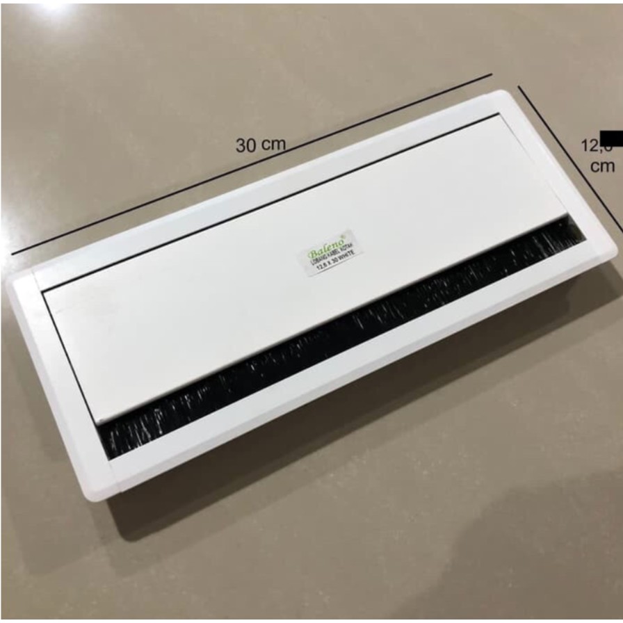 Jual Tutup Lubang Kabel Meja 12 x 30 cm Kerja GROMMET CABLE Kotak Putih ...