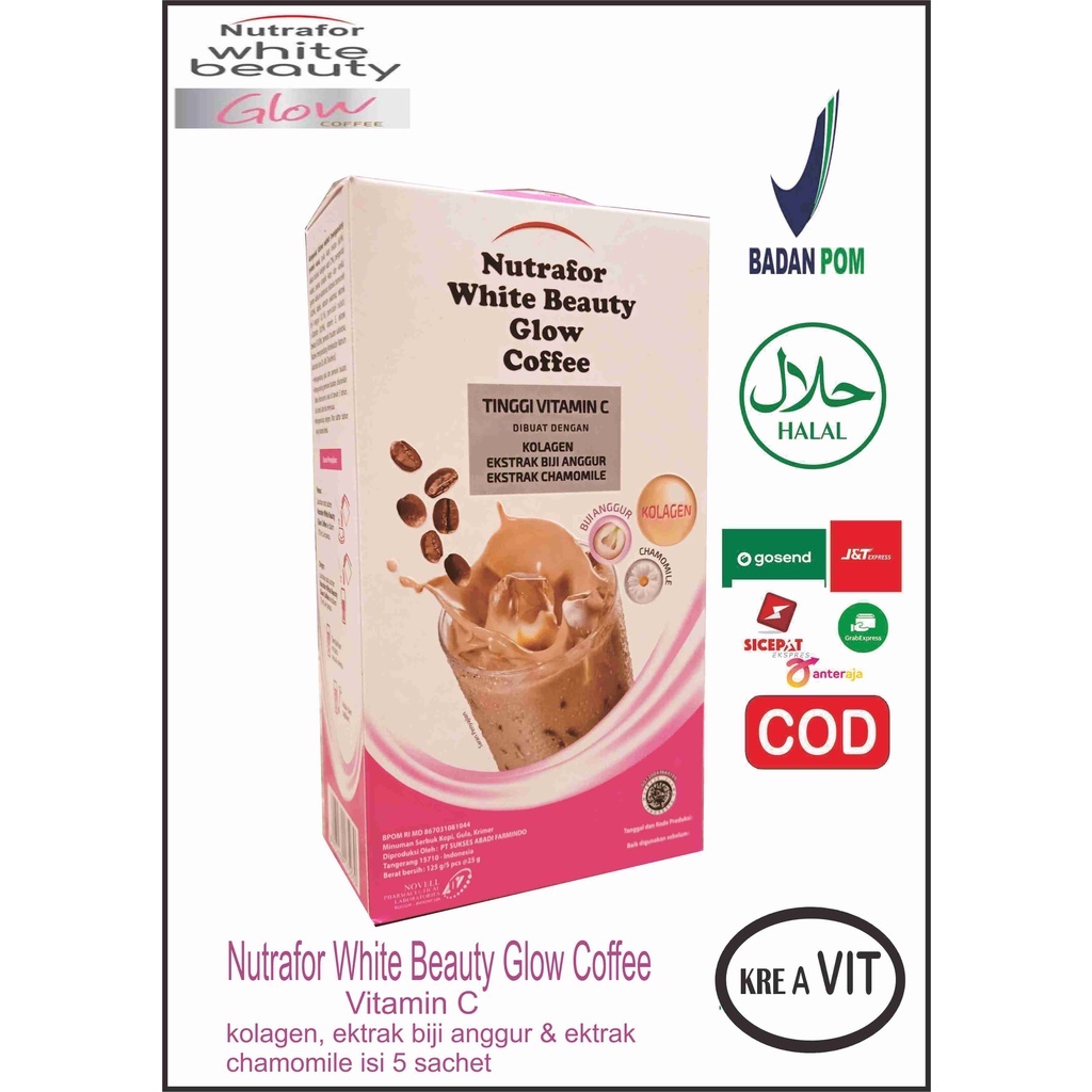 Jual NUTRAFOR WHITE BEAUTY GLOW COFFE MINUMAN KOPI DENGAN KOLAGEN ISI 5 ...