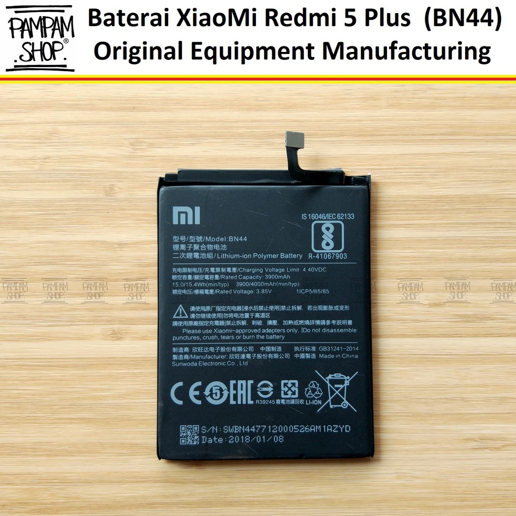Jual Baterai XiaoMi BN44 Redmi 5 Plus 5+ Original OEM BN 44 Xiao Mi ...