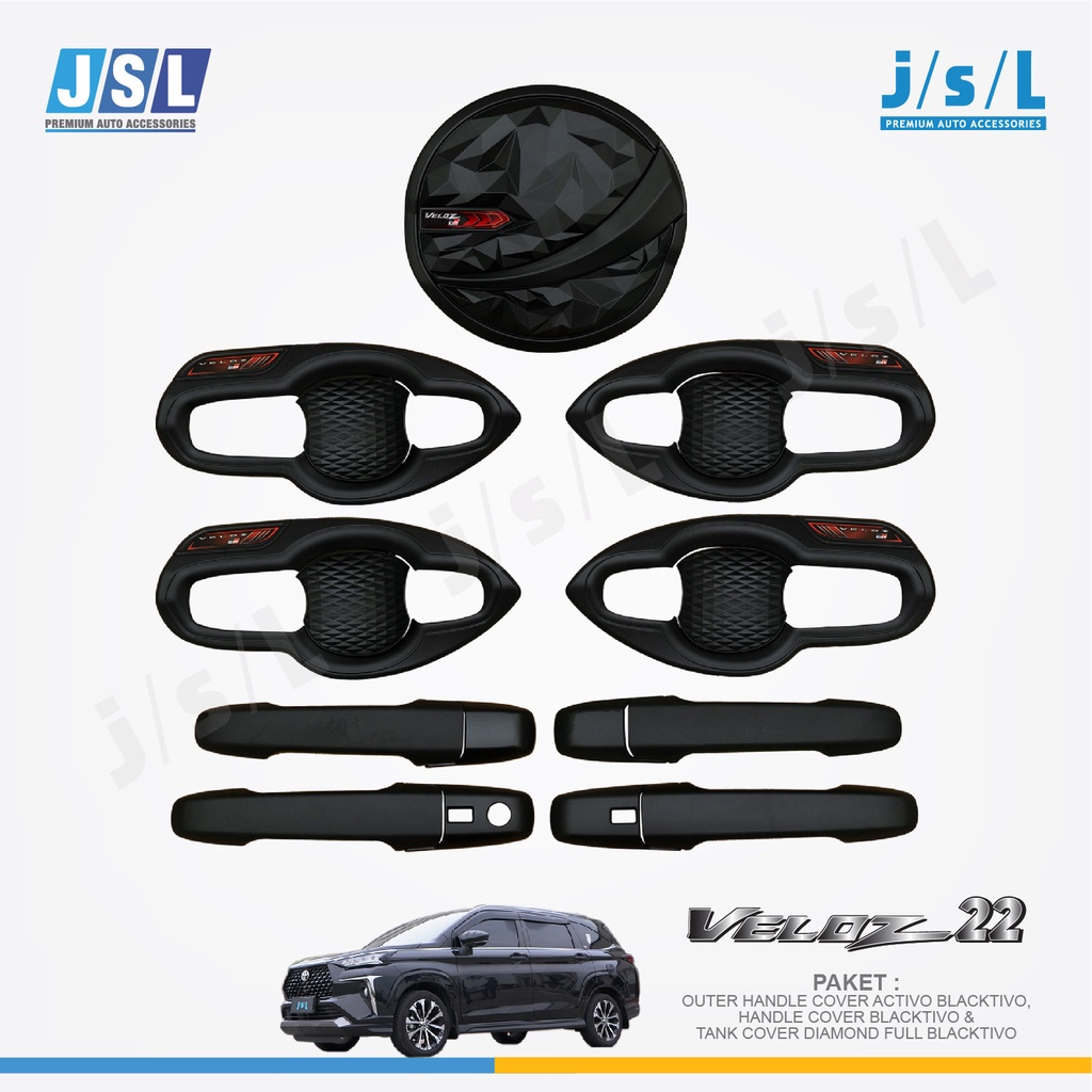 Jual PAKET Handle Outer Tank Cover Toyota Veloz 2022 JSL Blacktivo | Shopee Indonesia