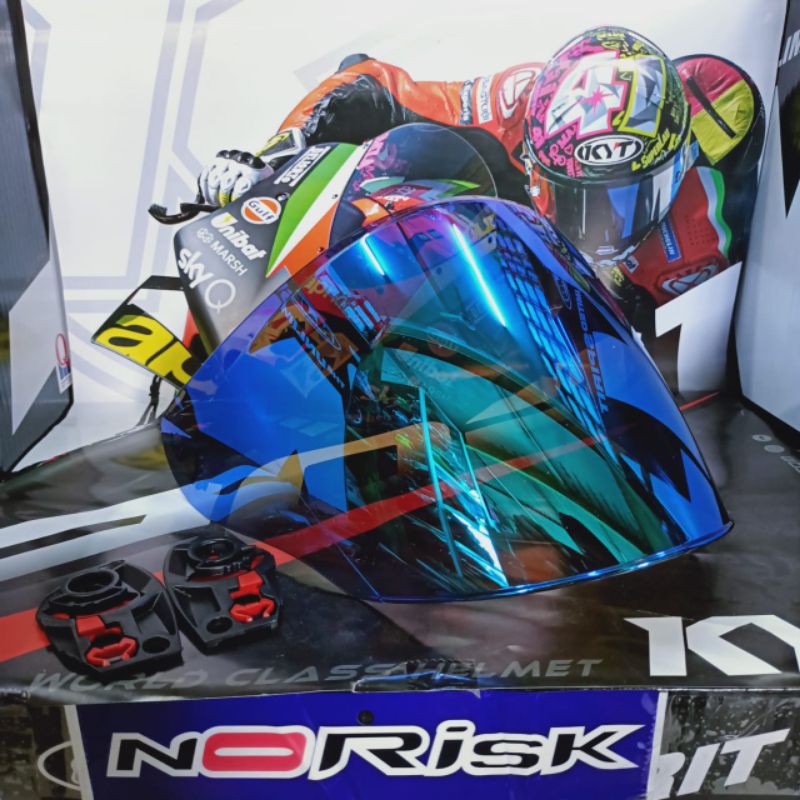 Jual KACA/VISOR IRIDIUM BLUE KYT KYOTO/INK METRO/KYT GALAXY/KYT DJ MARU/ | Shopee Indonesia