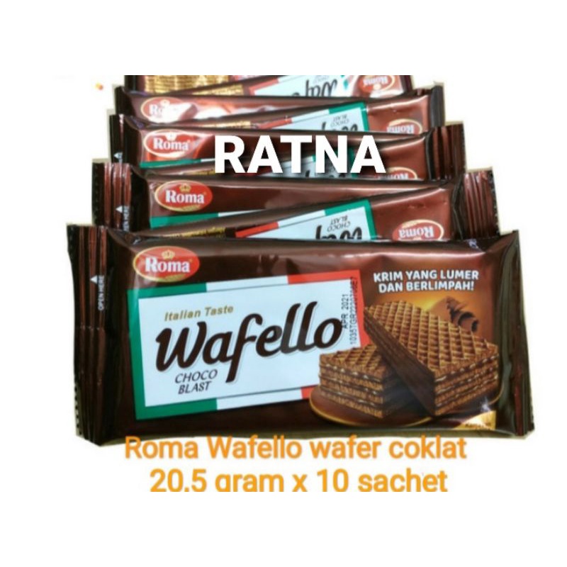 Jual WAFELLO ROMA WAFER COKLAT ITALIAN TASTE (1 Pack Isi 10pcs ...
