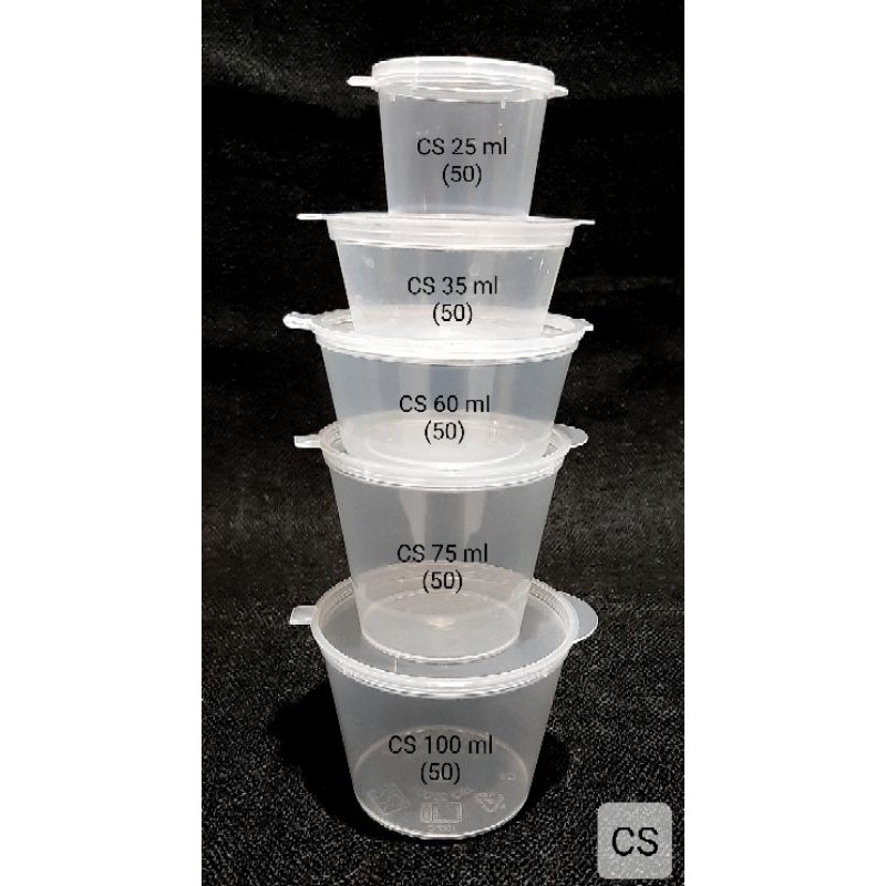 Jual Cup Saos Sambel Plastik / Saos Container 25 ml / 35 ml / 60 ml ...