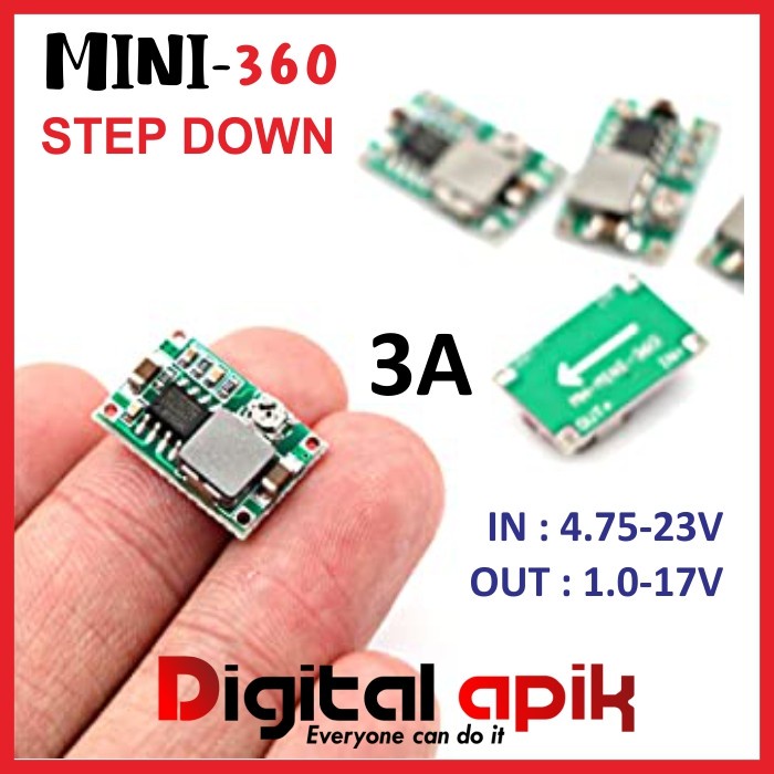 Jual Mini-360 Stepdown LM2596 Mini 360 Mini360 DC Step Down Regulator ...