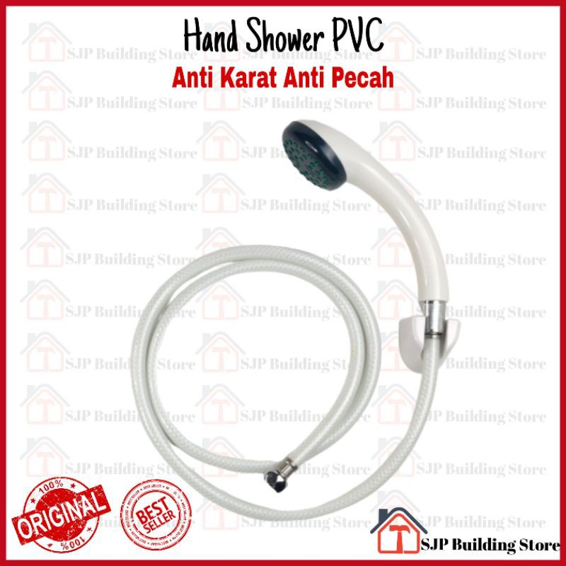 Jual Hand shower mandi PVC putih plastik kualitas bagus kuat awet air ...