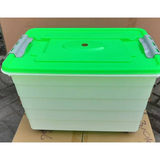 Jual Box Container 60 L Putih Susu dengan Handle Besar (Pengunci) Besar ...