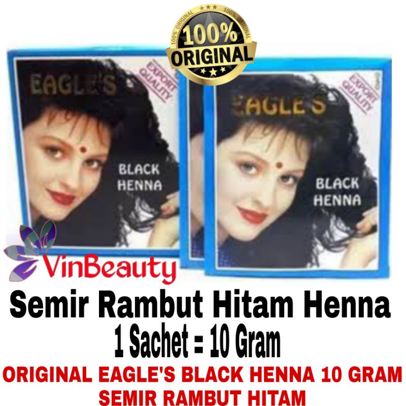 Jual ORIGINAL EAGLE'S BLACK HENNA 10 GRAM / SEMIR RAMBUT HENNA 1 SACHET ...