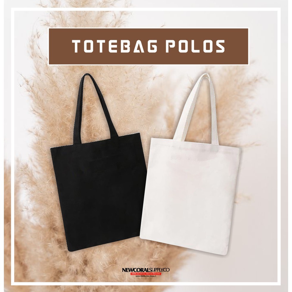 Jual Tas Bahu ToteBag Polos bahan Drill Premium Resleting Tali Kain 30 x 40 cm | Shopee Indonesia