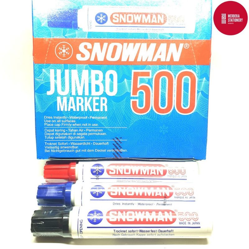 Jual Spidol/Sepidol/Marker Permanen Snowman JUMBO MARKER 500(HTM/MRH ...
