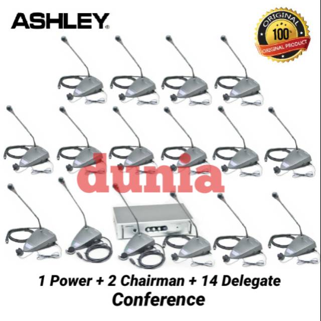 Jual Mic Kabel Conference Ashley CCS800MCD 2 Chairman - 14 Delegate ...