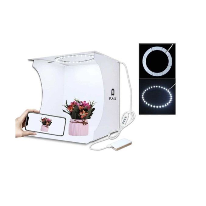 Jual Photo Studio Mini Soft Box Adjustable Ring Light Free 6 Warna ...