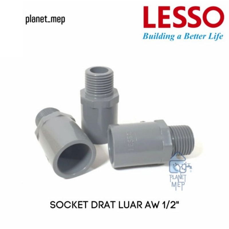 Jual LESSO Socket Drat Luar AW 1/2" PVC / Valve Socket | Shopee Indonesia