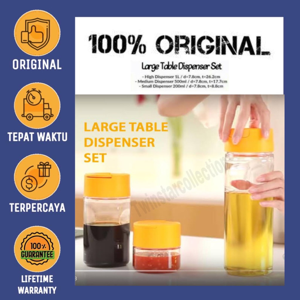 Jual Promo Table Dispenser Set (3) Tempat Minyak / Free Bubble wrap ...