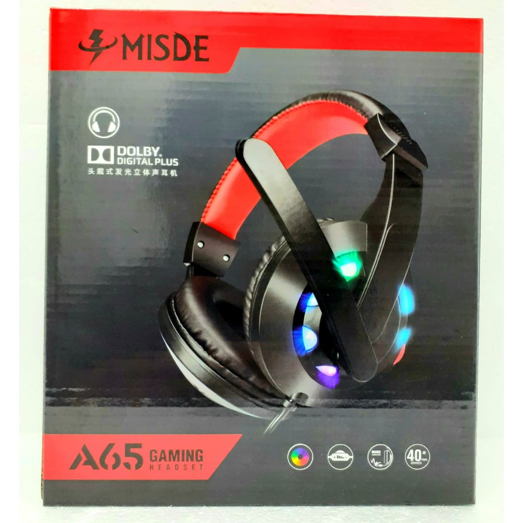 Jual Headset DJ/Bando GAMING A65 + MIC + LAMPU DISCO | Shopee Indonesia