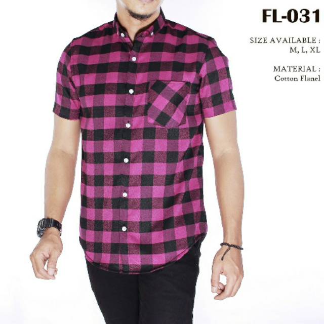 Jual L.Awears FL-030, FL-031, FL,038 Kemeja Kotak Pria Navy Pink Cream - 3 VARIAN | Shopee Indonesia