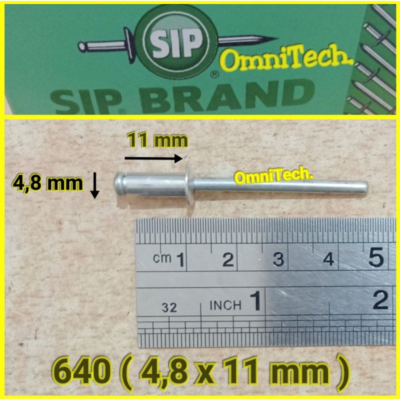 Jual "50 Pcs" Paku Rivet Blind Rivet 4,8mm 640 SIP 4,8 mm x 11 mm 4 ...