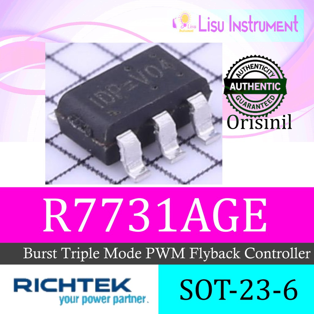 Jual R7731AGE R7731A IDP IDP= Burst Triple Mode PWM Flyback Controller SOT23-6 Richtek | Shopee ...