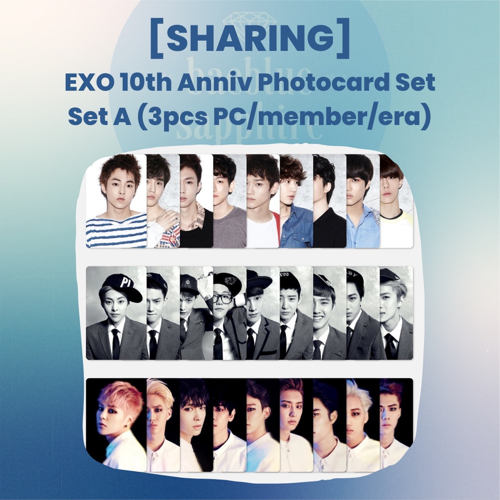 Jual SHARING EXO 10th Anniversary Photocard Set A/B/C | Shopee Indonesia