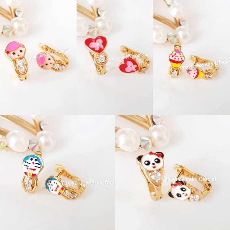 Jual Anting Klip Tusuk anting anak karakter bunny bear unik lucu ...