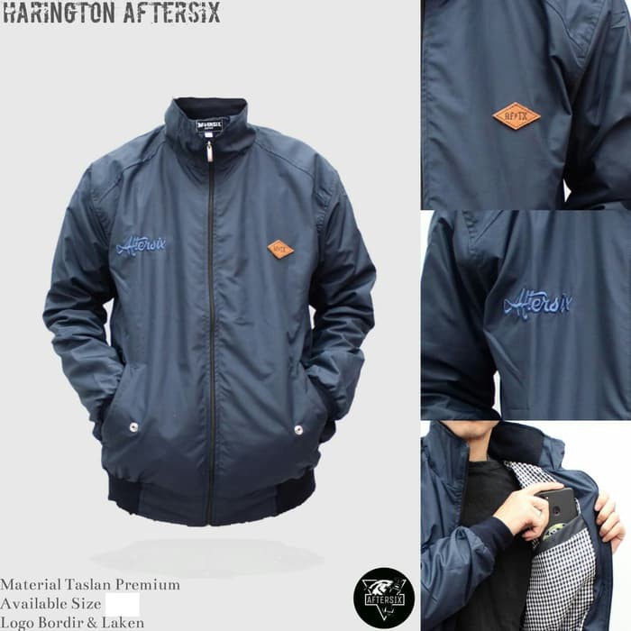 Jual Jaket Distro Parka Pria Waterproof Harington Aftersix Navy ...