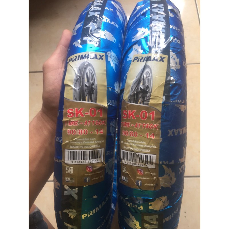 Jual ban primaax SK-01 paketan dpn dan blkg ukuran 90-80-14 soft compound | Shopee Indonesia