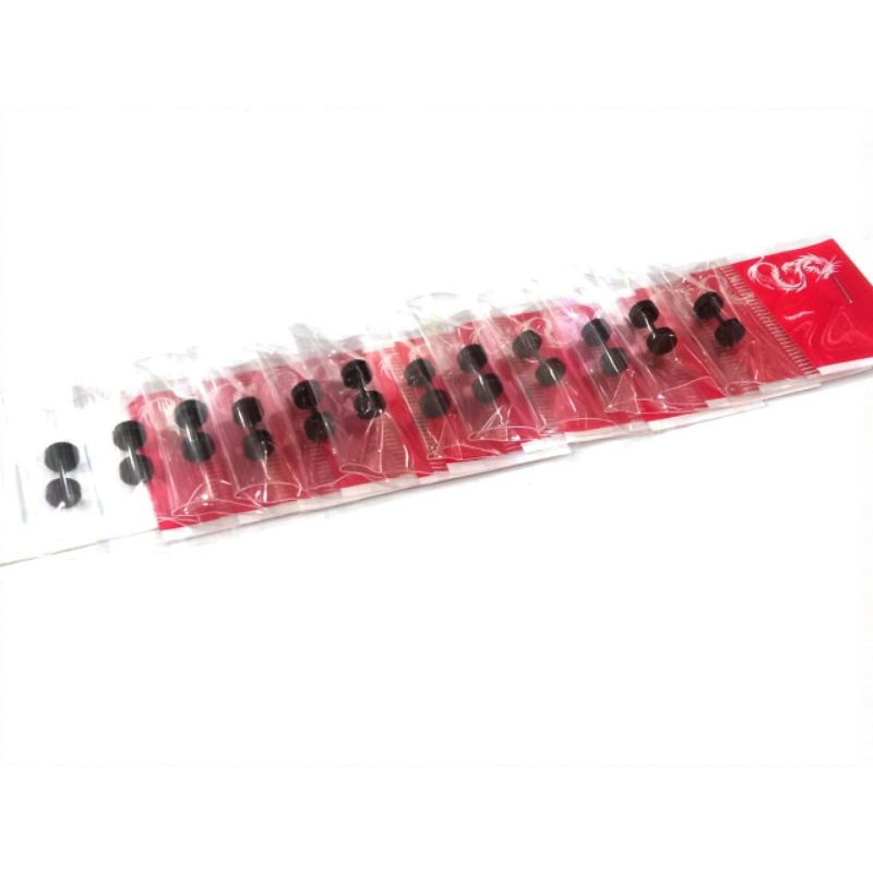 Jual Anting roda hitam/ anting barbel roda stainless/ anting tindik ...