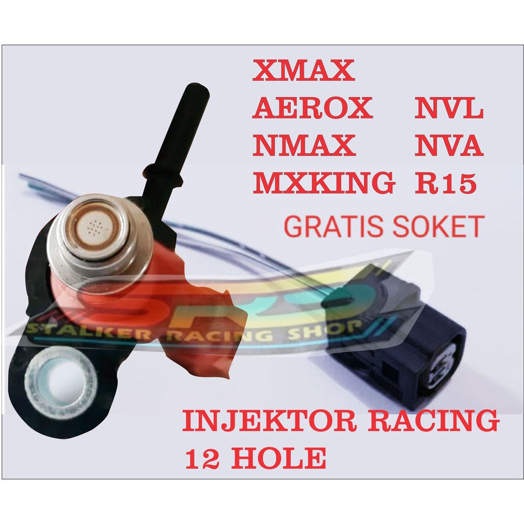 Jual Injektor INJECTOR racing yamaha XMAX mx king nmax new vixion NVA NVL mio j mio m3 12 Hole ...