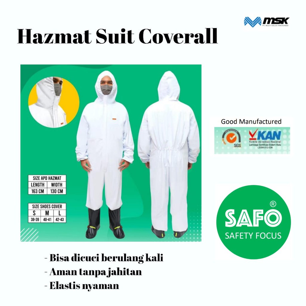 Jual Hazmat Suit Coverall APD - SAFO | Shopee Indonesia