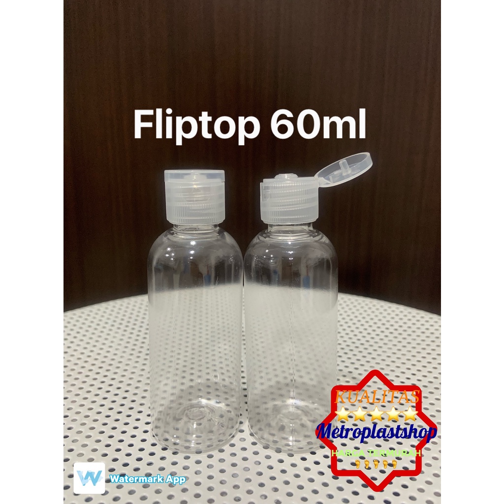 Jual Botol PET 60 ml 60ml FLIPTOP FLIP TOP Bening Clear Transparan | Shopee Indonesia