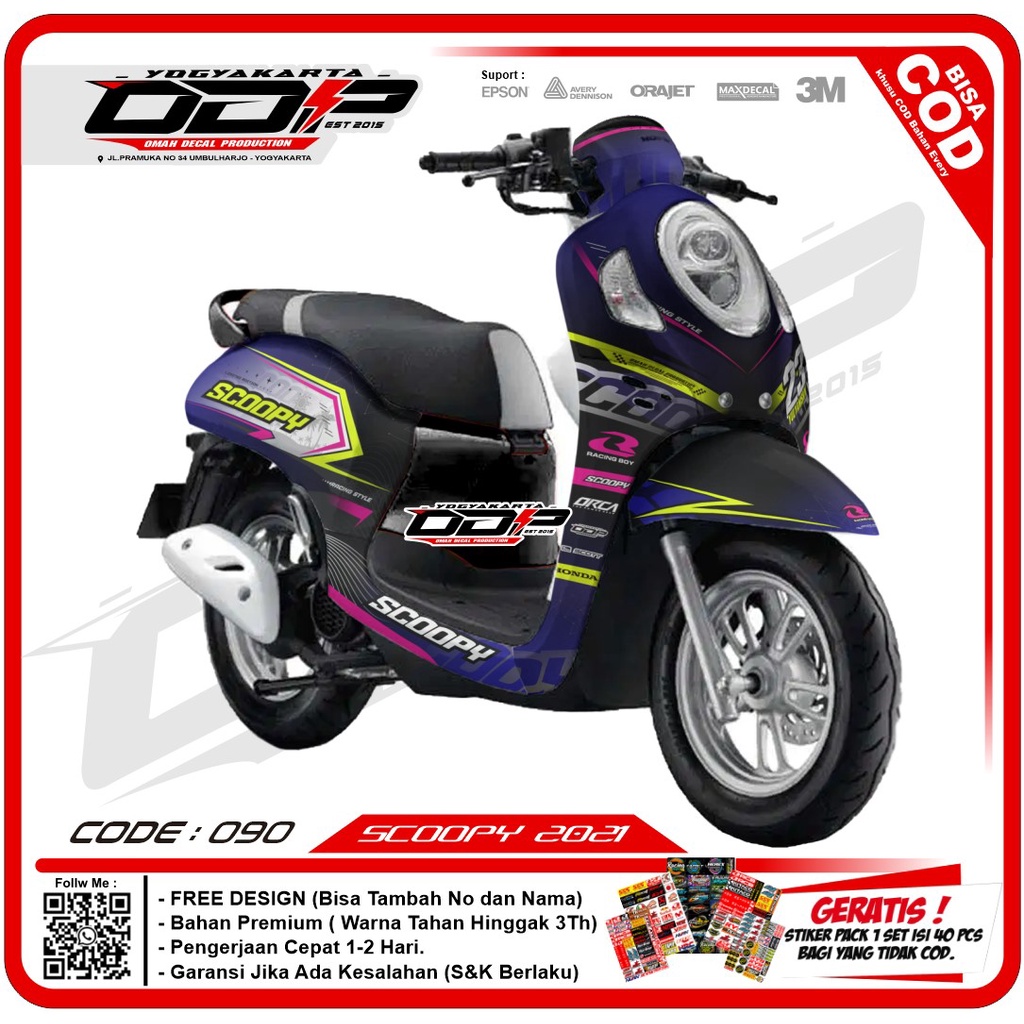 Jual decal scoopy full body dekal stiker striping honda scopy STAYLISH ...