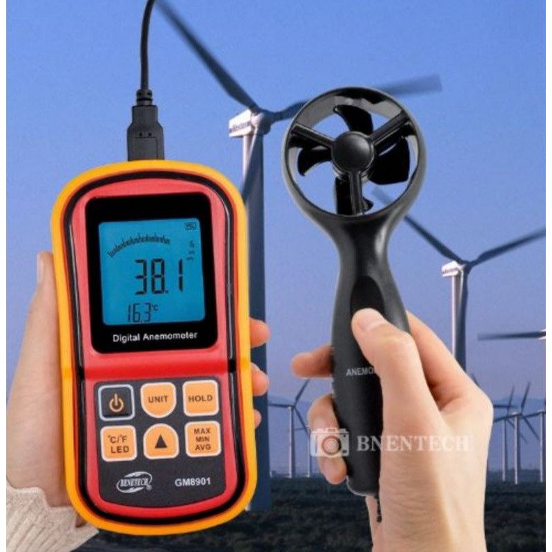 Jual Digital anemometer wind speed meter air meter Anemometer GM8901 ...