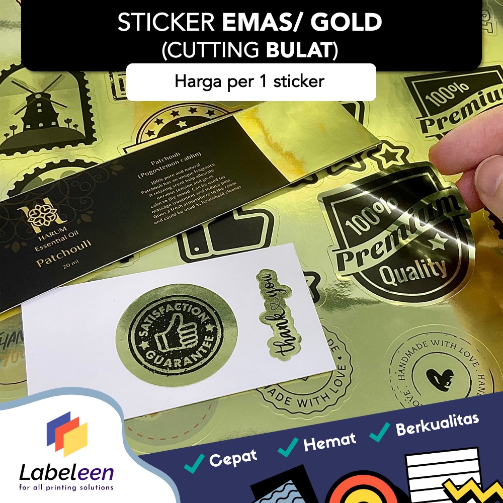 Jual CETAK STICKER GOLD/ EMAS BULAT CUSTOM | STIKER SEGEL MAKANAN ...