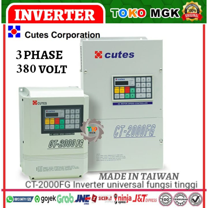 Jual CUTES INVERTER 15KW/20HP 3PHASE TYPE CT-2000FG-4-015 MADE IN ...
