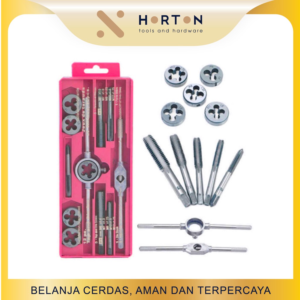 Jual KODENKI Hand Tap And Die Set 12 Pcs Tap Snai Set 12 Pcs Senai Baut ...
