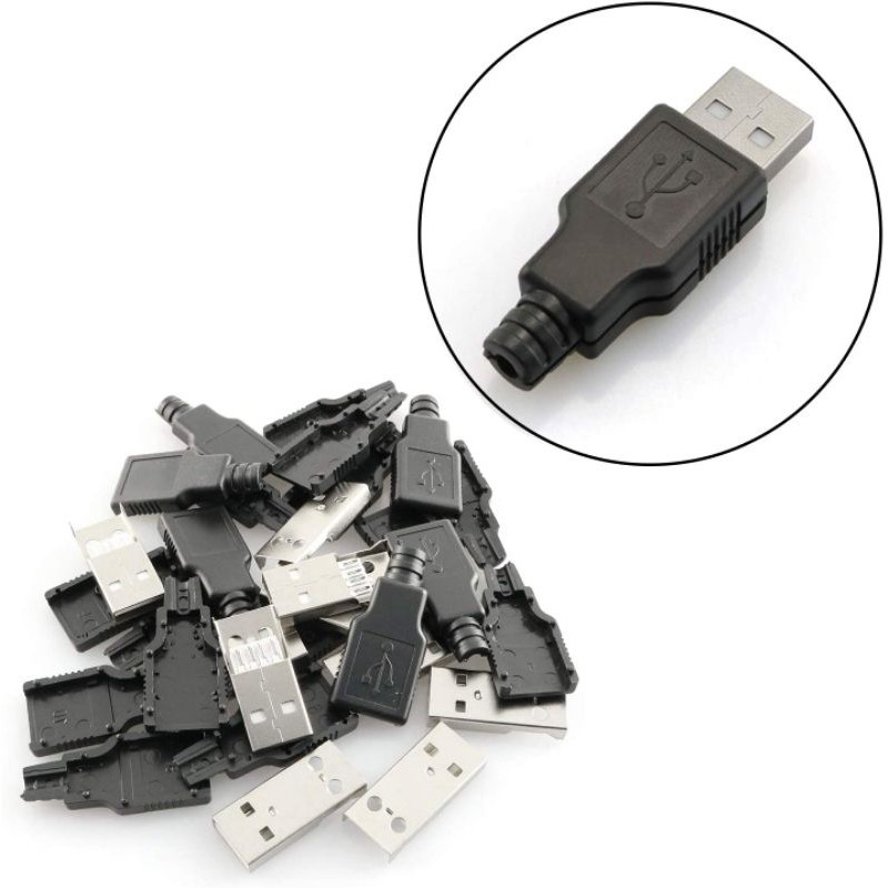 Jual Socket Jack USB Male Jantan Kosong Connector 4 Pin Plus Casing ...