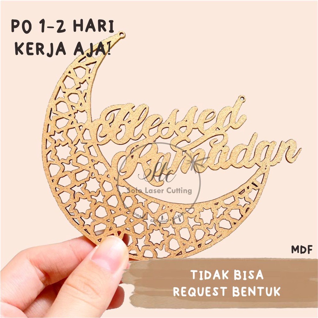 Jual uk 4 - 15 cm HANGTAG BLESSED RAMADHAN HIASAN EID MUBARAK/ HIASAN ...
