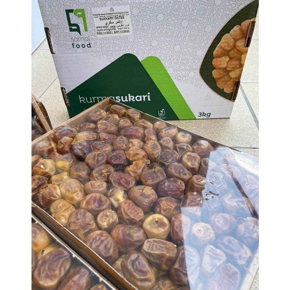 Jual Kurma Sukari Premium food samai 3kg || Kurma Sukari Grade A 3kg ...