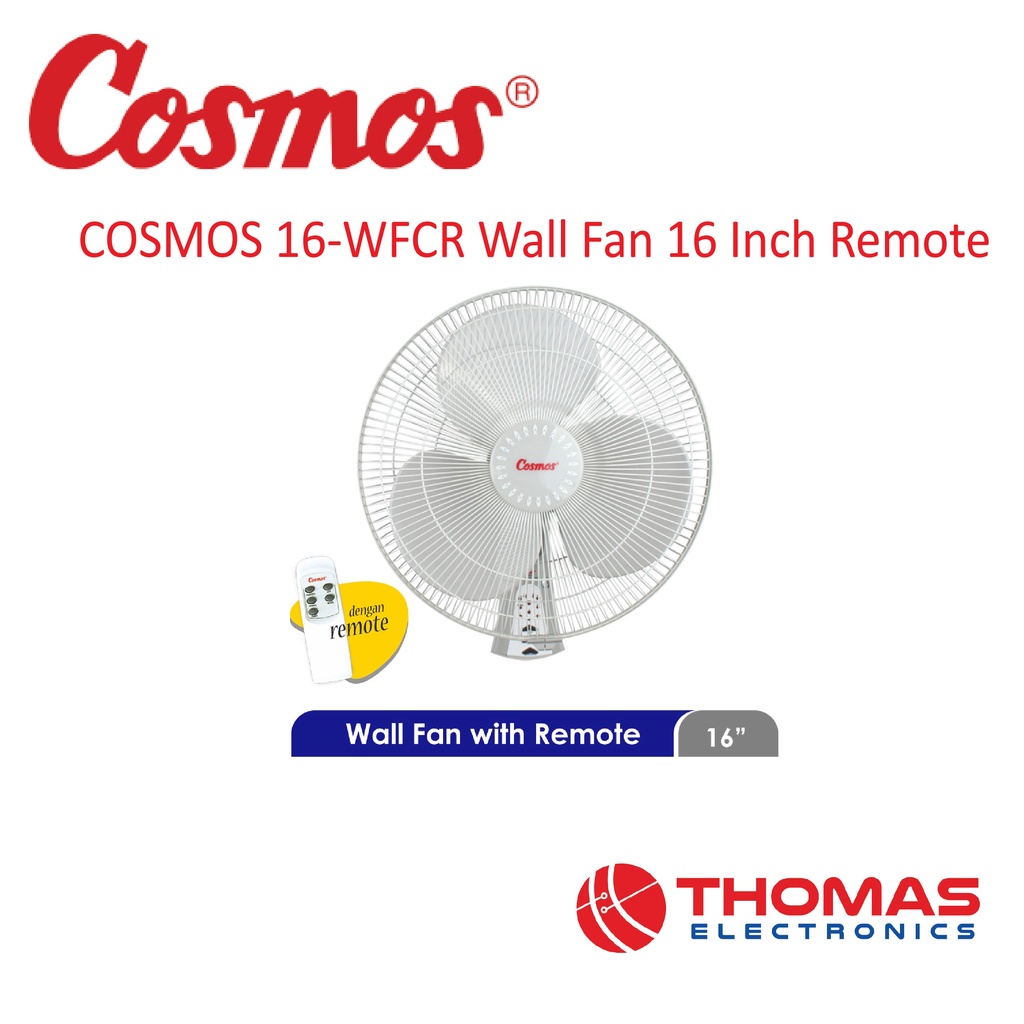 Jual Kipas Angin Dinding Remote COSMOS 16WFCR Wall Fan 16 inch 16 WFCR ...