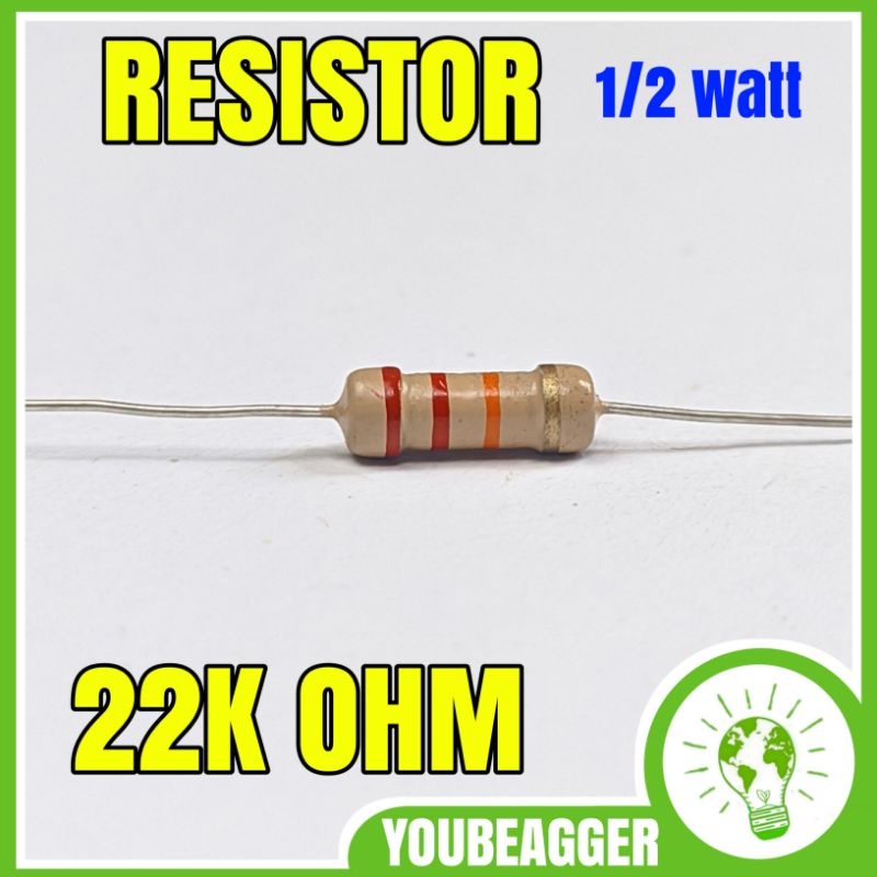 Jual Resistor 22K OHM 1/2 WATT 1/4 Watt | Shopee Indonesia