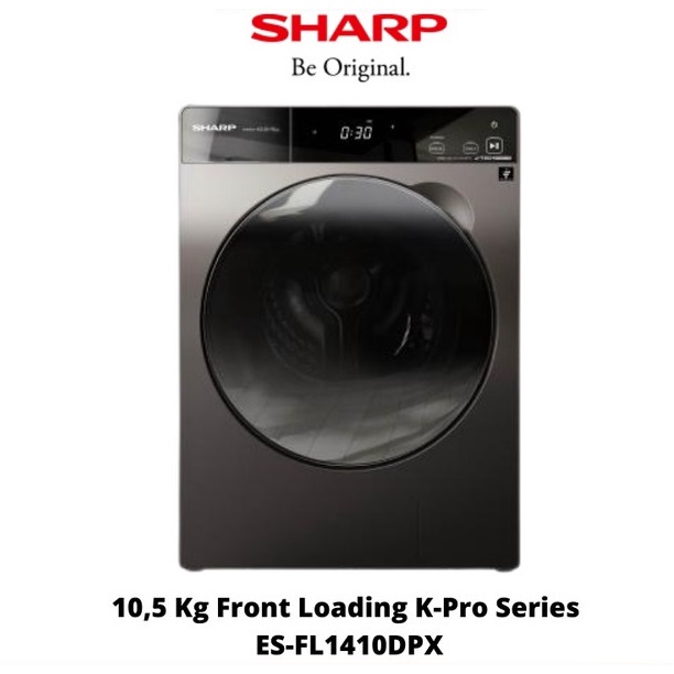Jual Mesin Cuci Sharp ESFL1410DPX Front Loading 10.5 Kg Inverter Series ...
