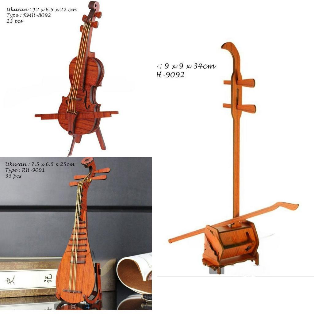Jual Puzzle 3D DIY ALAT MUSIK | LUTE | BIOLA | ERHU | DRUM mainan ...