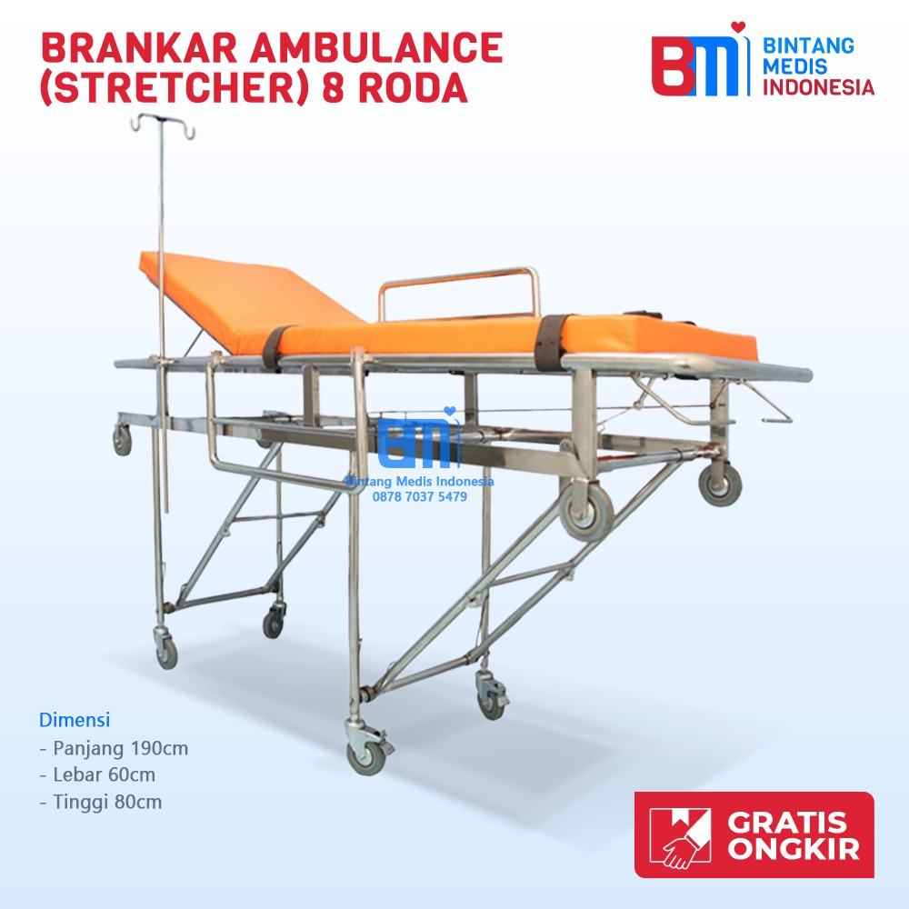 Jual Brankar Ambulance 8 Roda - Stretcher Ambulance 8 roda - Tandu ...