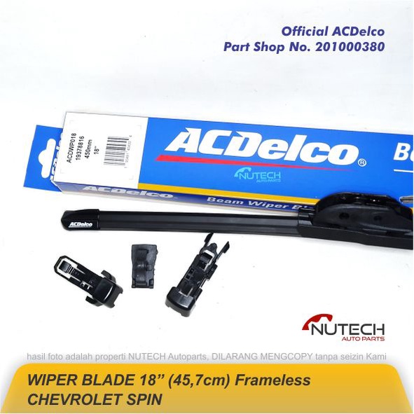 Jual WIPER DEPAN 18” frameless CHEVROLET SPIN ACDELCO | Shopee Indonesia
