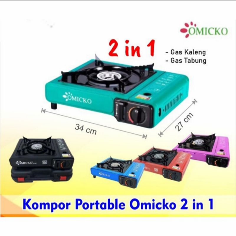 Jual Kompor Gas Portable 2 in 1 Traveling Kompor 1 tungku warna jinjing Kompor Mini Camping ...