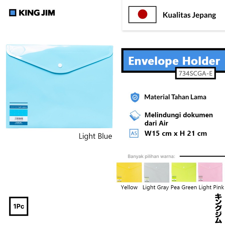 Jual Map Kancing Amplop Plastik Envelope Folder Holder A5 Soft Color ...