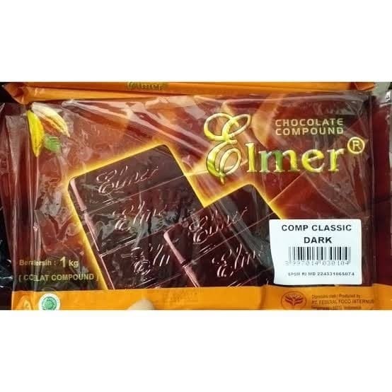 Jual Elmer dark chocolate compound 1 kg / classic dcc dark cooking ...